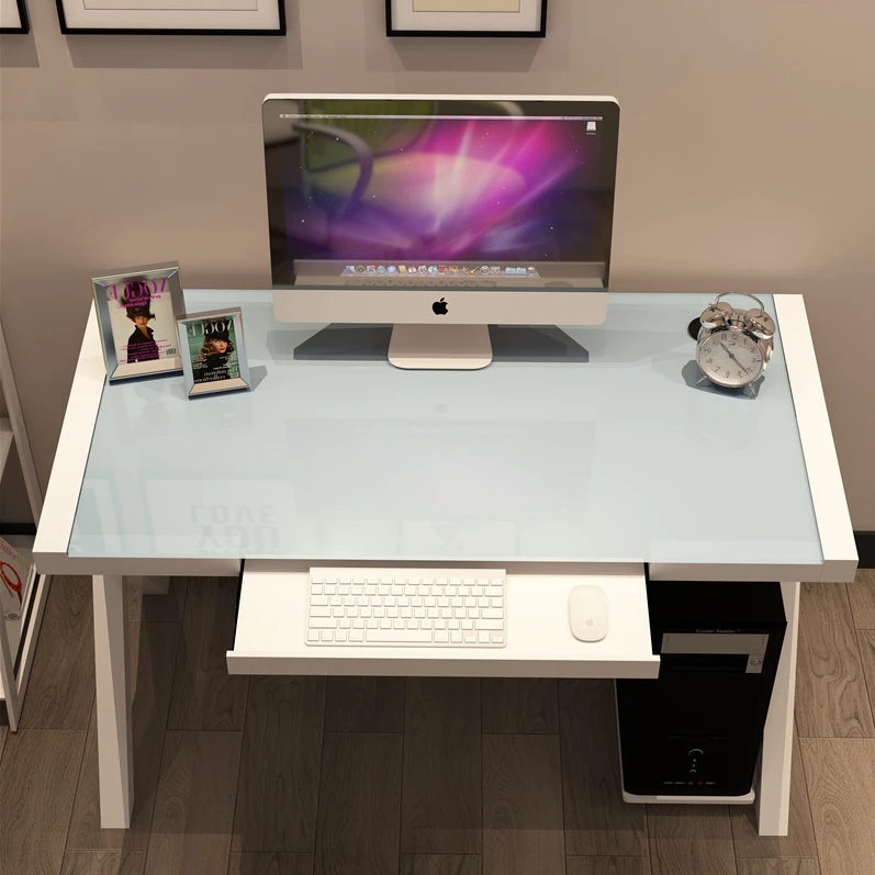 Thuis Kleine Kantoor Bureau Laptop Pc Tafel En Modern Design Glas ...