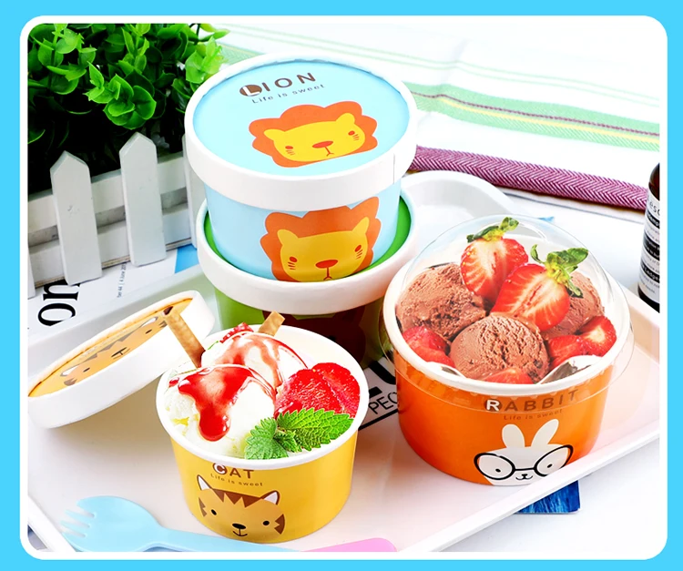 Custom Printed Eco-Friendly 3-20 oz Disposable Cardboard Ice Cream ...
