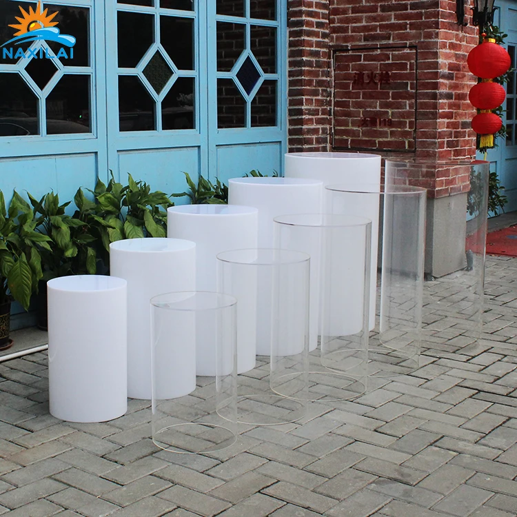 Naxilai Mirror Wedding Gold Acrylic Round Plinth Decoration Perspex ...