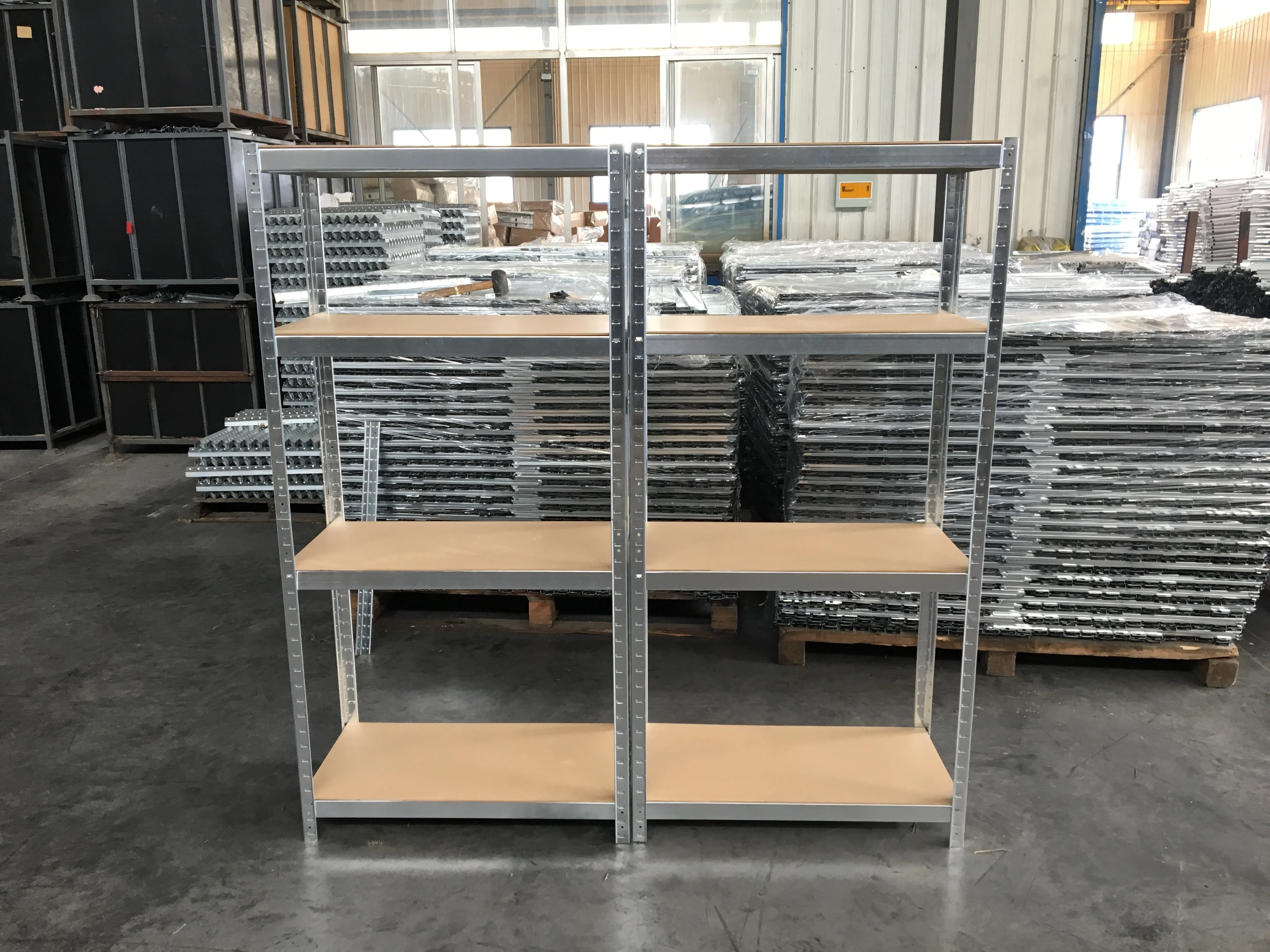 Storage Metal Slotted Angle Shelf Galvanised Steel Shelf Edge Curl ...