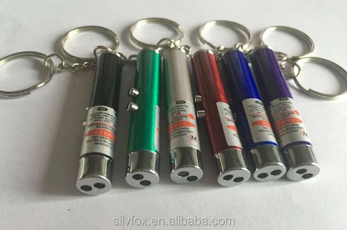 High Class Promotional Keychain Mini 1mw 2 In 1 Led Red Laser Pointer ...