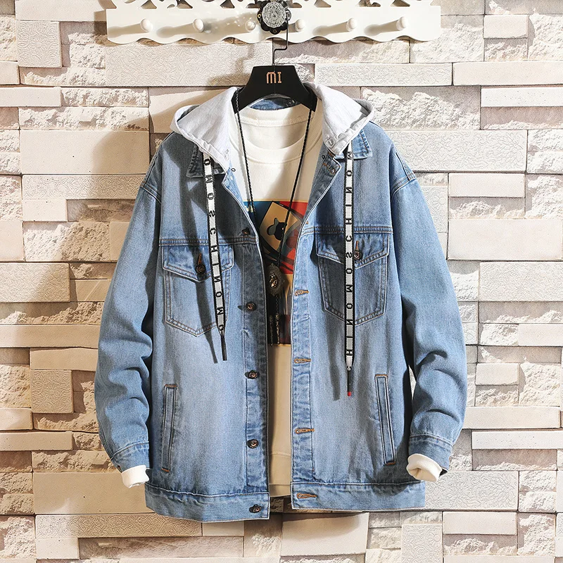 New Fashion Mens Style Denim Jean Jacket Hoodie Jean Jacket With Hood ...
