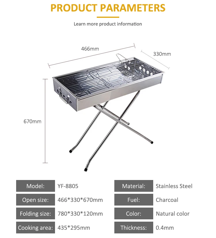 Customized Folding Outdoor Korean Table Grill Camping Stainless Steel ...