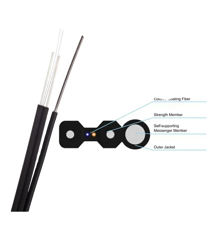 Ftth Outdoor Aerial Figure 8 G657a 1 2 4 Core Round Fiber Optic Drop ...