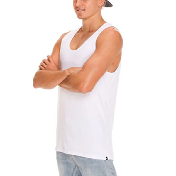 Wholesale Cotton Plain White Singlets For Men - Buy White Singlets For ...