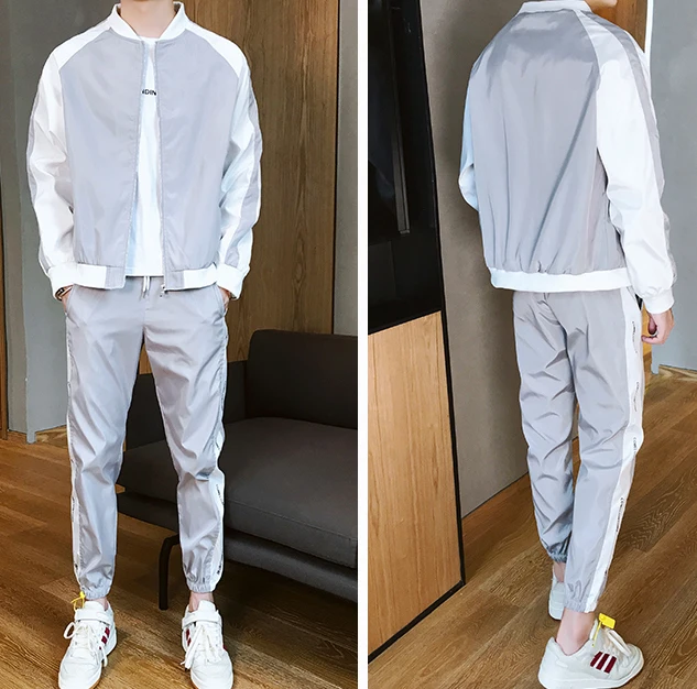 2019 Hot Sale Korea Style Two Pieces Set Zipper-up Patchwork Drawstring ...