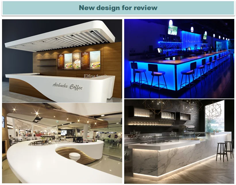 Luminous Night Club Bar Counter Design Semi-circle Acrylic Solid ...