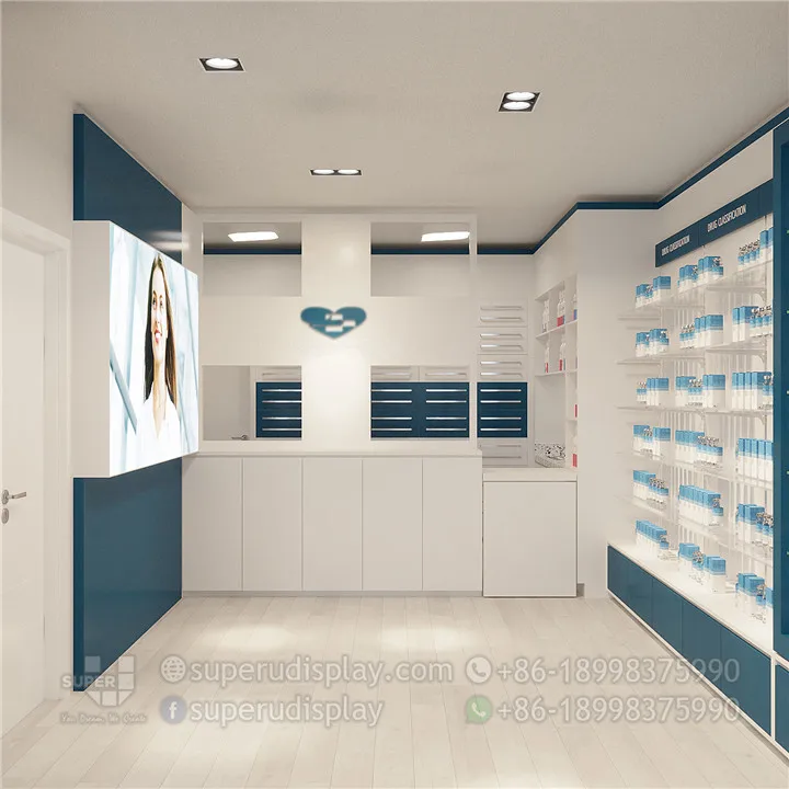 Pharmacy Store Fixtures Design Medical Retail Shop Interior Design ...