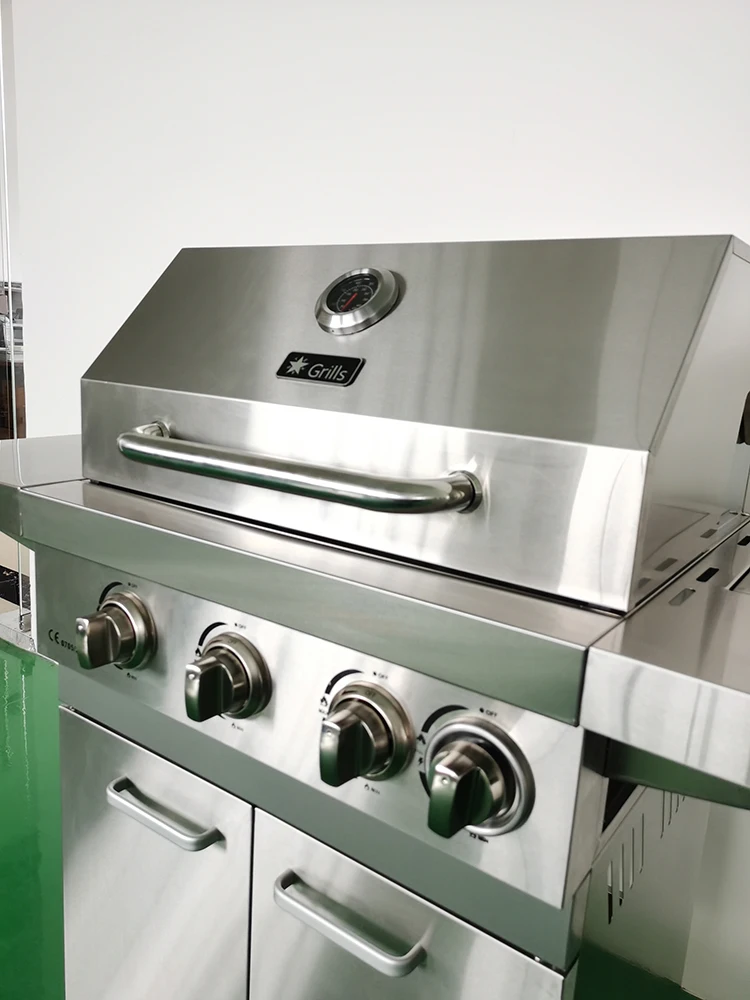 3 Burners Stainless Steel Spit Rotisserie Grill Gas BBQ