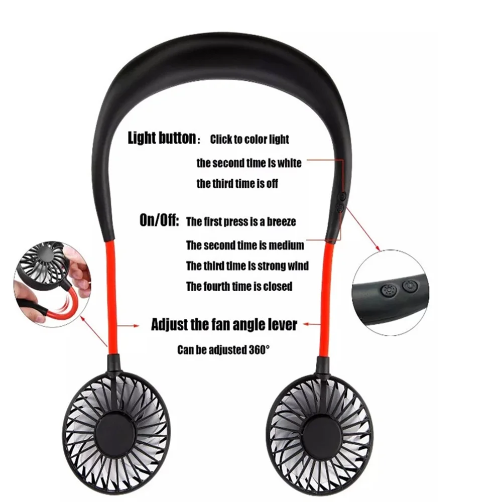 Mini Shoulder Fan with LED Light - Flexible & Soft USB