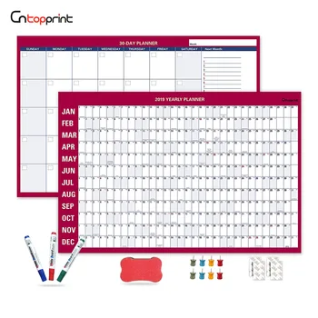 365 Day Calendar Planner Printing Colorful Dry Erase Calendar Planner ...