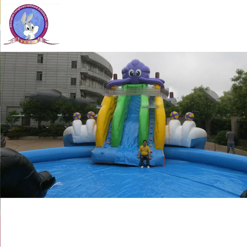 Summer Adventure Purple Octopus Aqua Park Water Slide/inflatable Water ...