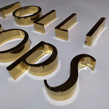 Mirror Gold Letter Custom Small Metal Letters For Wall Seamless 3d ...