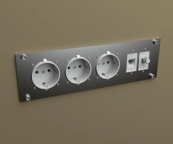 Stainless Steel Wall Mounted Socket Box Wall Built-in Power Socket ...