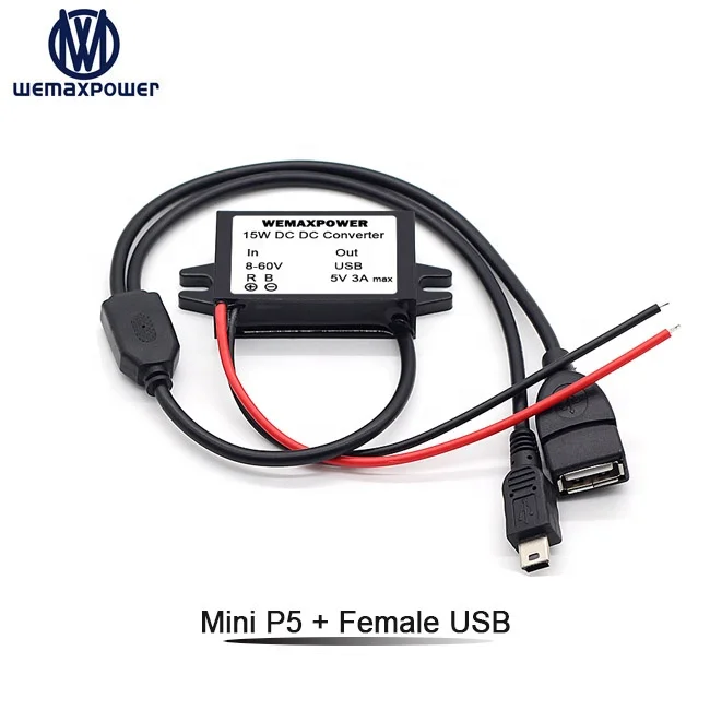 Car Bus Truck Led 48v 36v 24v To 5v 3a Dual Usb Output 48vdc 36dcv ...