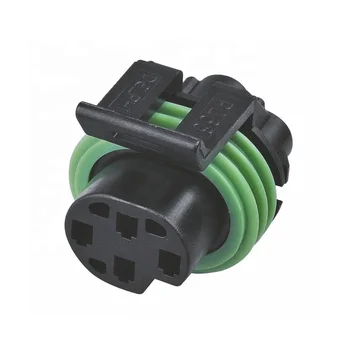 4 Way Female Black Pa66 Delphi Waterproof Automotive Car Connector ...