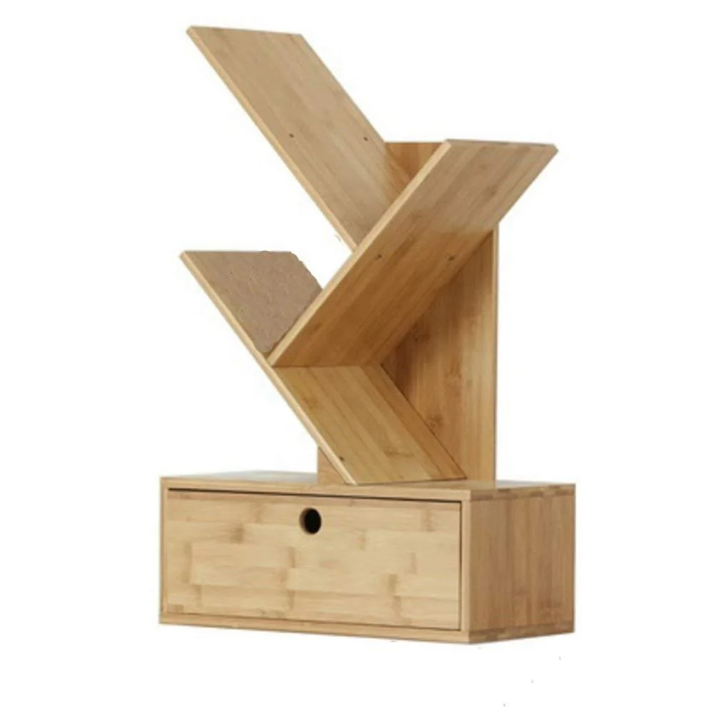 3 Layer Bamboo Tree Bookshelf Bookcase Kids Book Shelf Tree Shaped ...