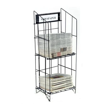 Wire Black Metal Newspaper Stand/rack For Display For Library - Buy ...