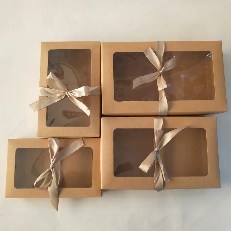 Custom Recycle Foldable Brown Kraft Paper Cardboard Gift Box With ...