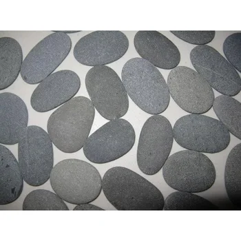 Landscaping Small Flat River Rock Stones Walkway,Sidewalk Black Round ...