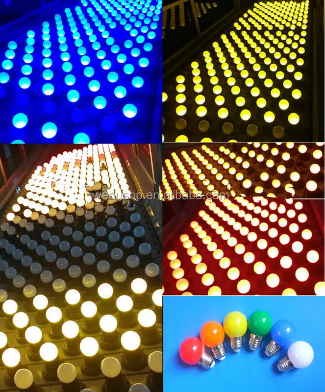 G40/g45 12v 24v 100v 120v 0.5w E27 Color Led Bulb 5050smd Colorful Bulb ...