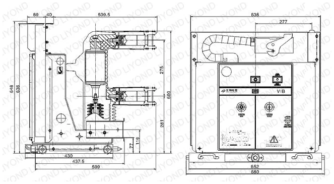 Indoor Vs1 12 Draw-out Type Hv Three Poles Vacuum Circuit Breaker ...