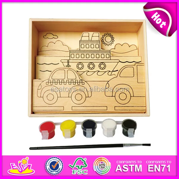 New Educational Kids Colorful Wooden Toy For Painting W03a071 - Buy Toy ...