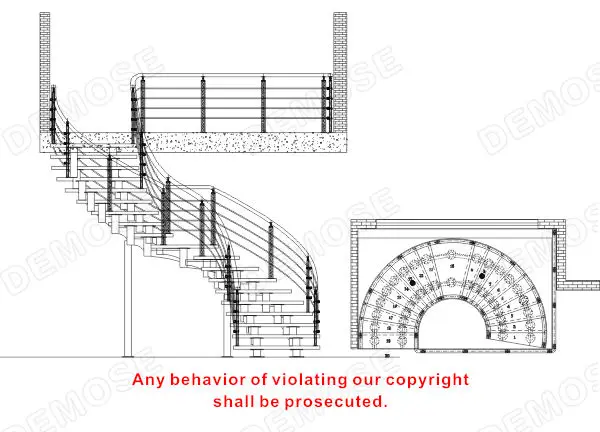 U-shaped Wood Staircase| U Shaped Staircase| Steel Structure Staircase ...