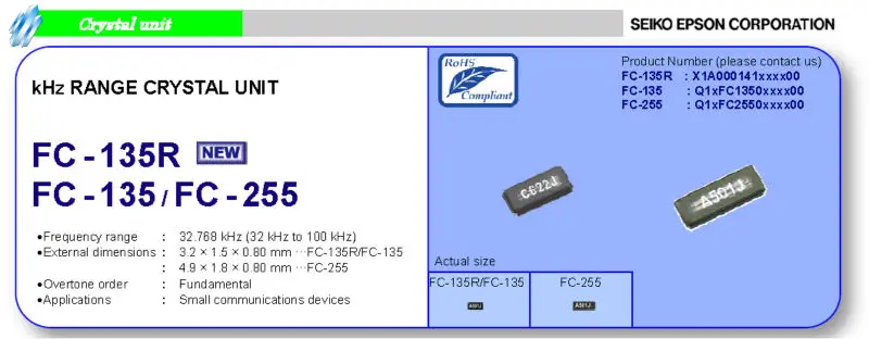 Epson Fc-135 32.768khz Fc135 Smd Crystal - Buy Fc-135 32.768khz,Crystal ...