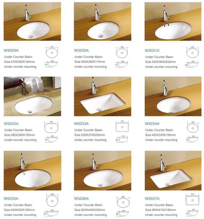 Mini Thailand Style under Counter Wash Hand Basin - White Ceramic