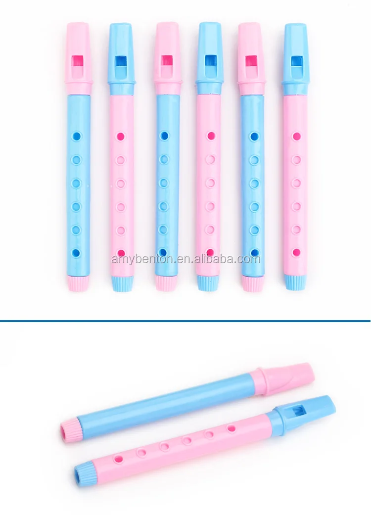 Cheap Musical Instrument Party Toys Pink Blue Small Plastic Flute For ...
