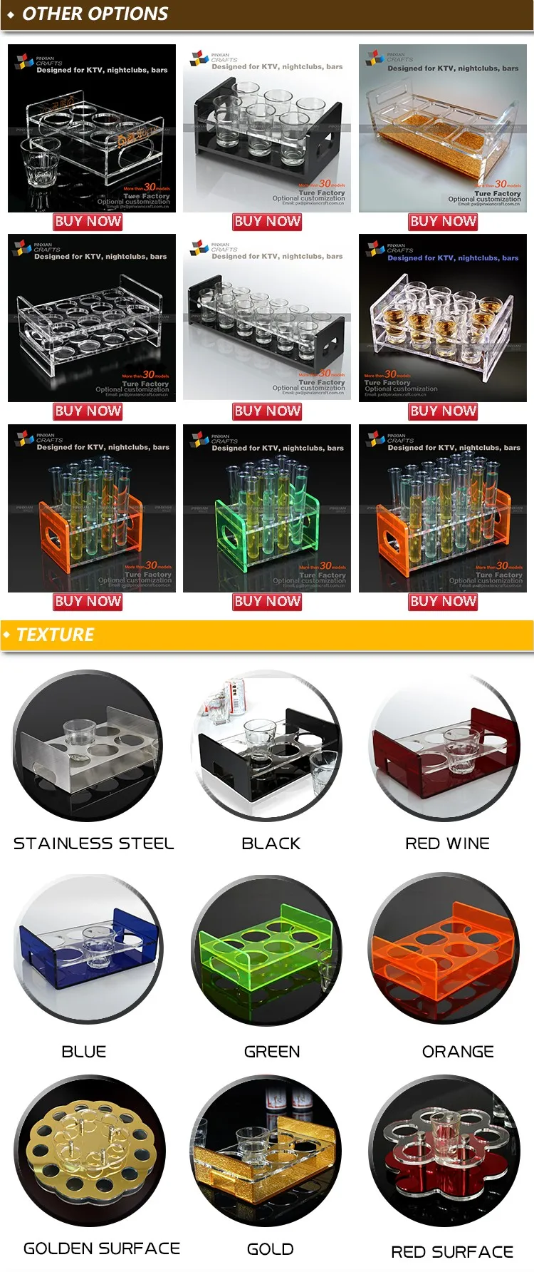 Factory Customize 6 Holes Bar Bottle Rack-water Cup Rack Acrylic Wine ...