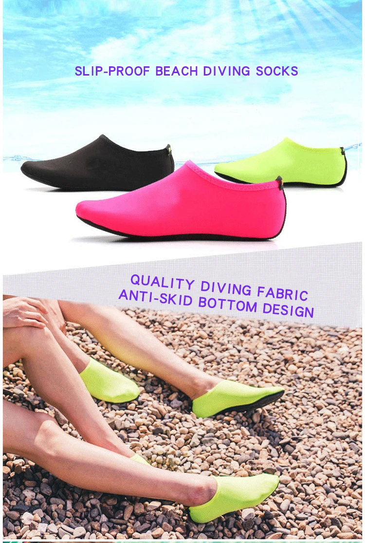 Men Woman Barefoot Skin Sock Striped Shoes Beach Pool Water Shoes Swim Slipper On Surf Aqua ...