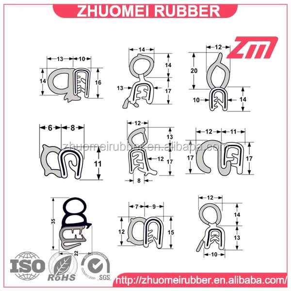 Self Clamp U Shape Gasket Sealing Profile - Buy Epdm Bulb Trim Seal ...