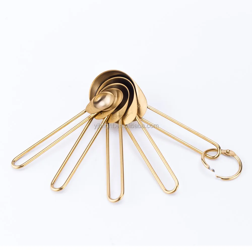 A10401 Gold Colour Titanium Coating Stainless Steel Measuring Spoon ...