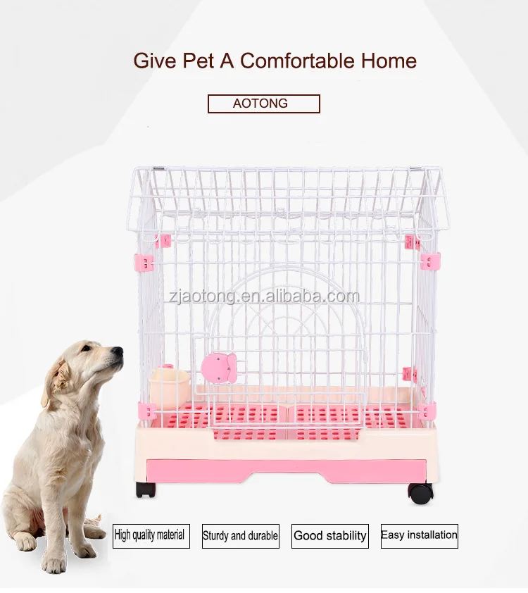 Commercial Small Metal Dog Cage Folding Dog Cage Pet Cage With Plastic ...