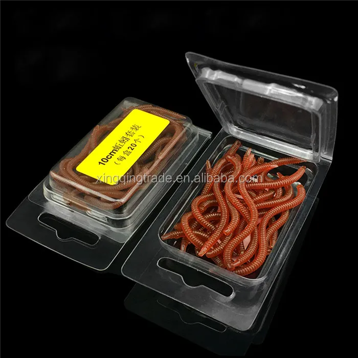 20pcs/box Simulation Earthworm Red Fishing Worms Artificial Fishing ...
