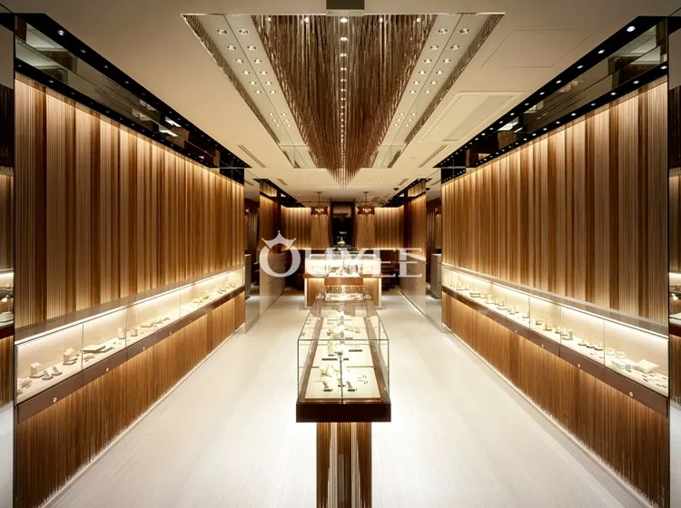 Glass Counter Jewelry Store Layout - Luxury Showroom Design