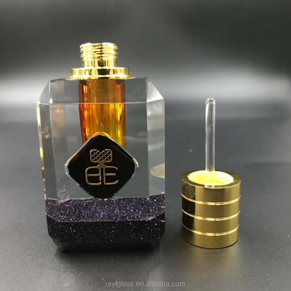 New Design Fancy Attar Bottle With Crystal Base Glass Bottle For Oud ...