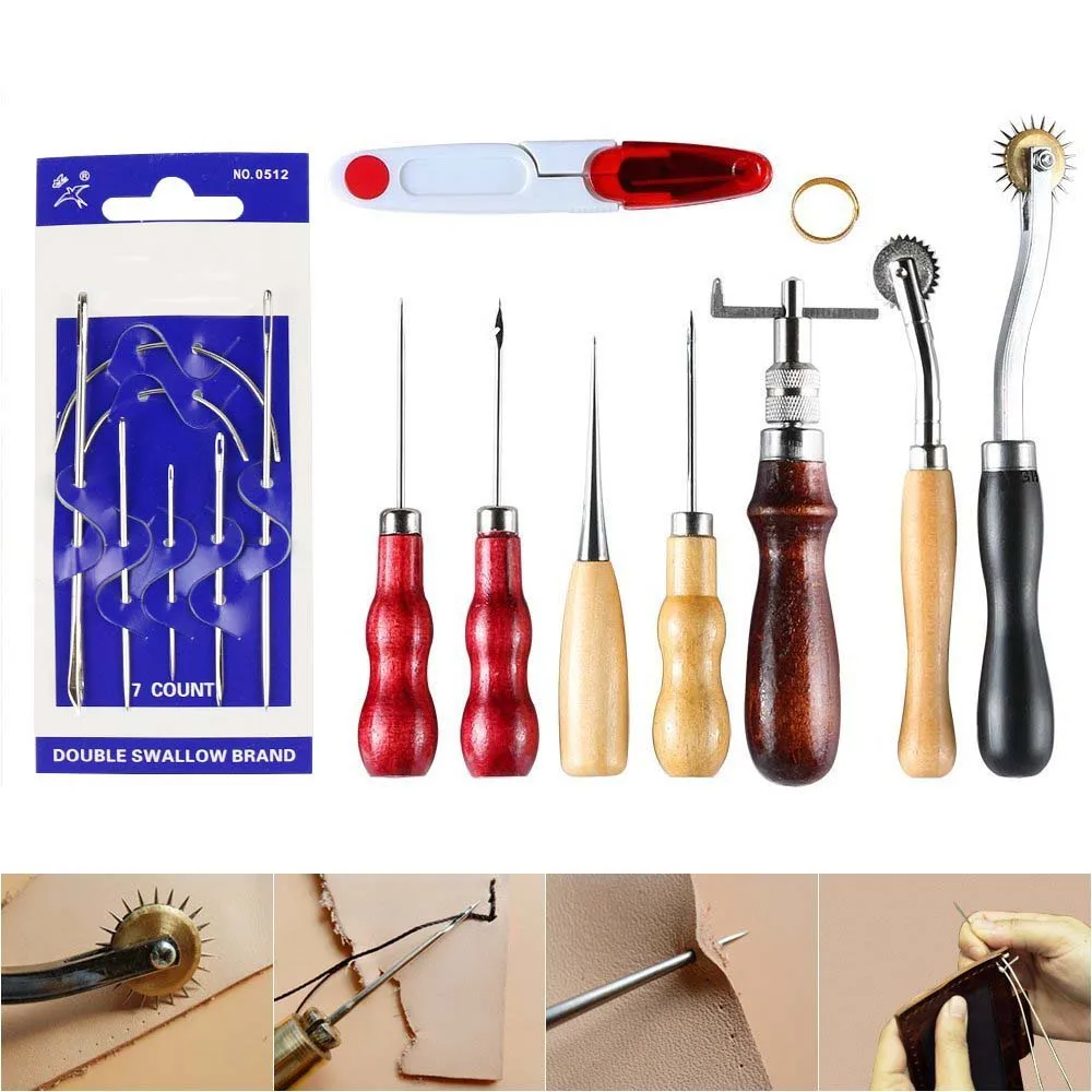 2017 Hot Selling 17 Pieces Leather Tools Carft DIY Hand Stitching Kit ...