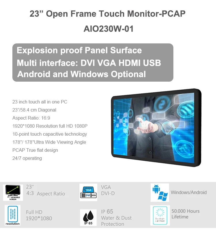 23 Inch Advantech Multi Touch Tablet - Industrial Computer