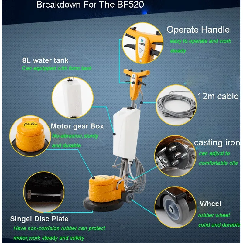 190rpm 13inch Multifunctional Floor Buffer For Workshop - Buy Floor ...