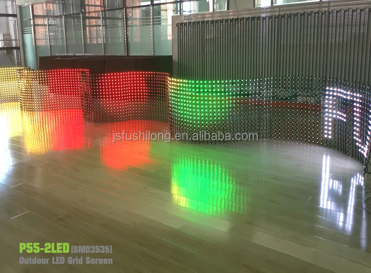 20mm RGB LED Pixel Dot Display Screen, P55 Outdoor Flexible Mesh, IP67 ...