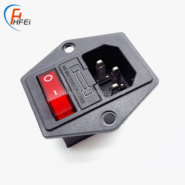 16A 250V AC-01 Female Socket with Fuse and Switch - Industrial Use