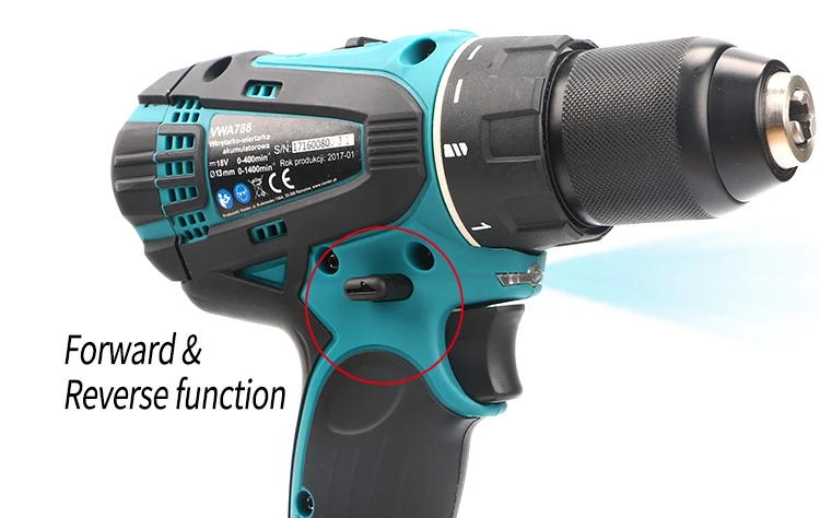 Power Craft Cordless Drill 18v Max 80 Nm Electric Rechargeable Drill ...