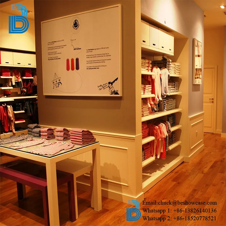 Brand Children Clothing Shop Display Showcase for Kid Clothing Display
