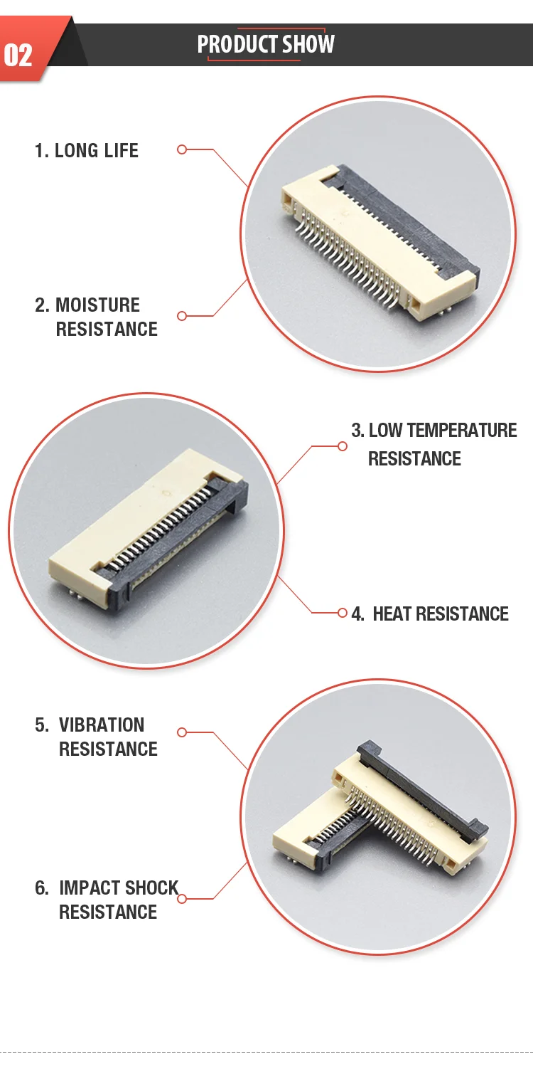 Flexible Pcb 50v 20 Pin Fpc Connector Contact Fpc Connector Adapter ...