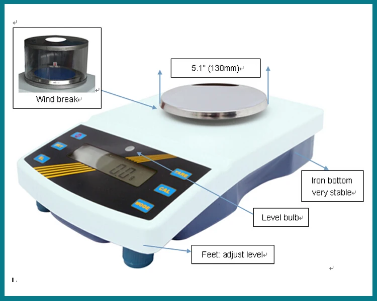 0.01g 0.001g Weighing With Gsm Cutter Rubber Mat Textile Scale - Buy ...