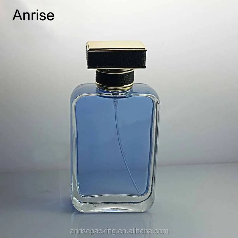 High-level Finished Quality 100ml Blue Glass Rectangle Perfume Bottles ...