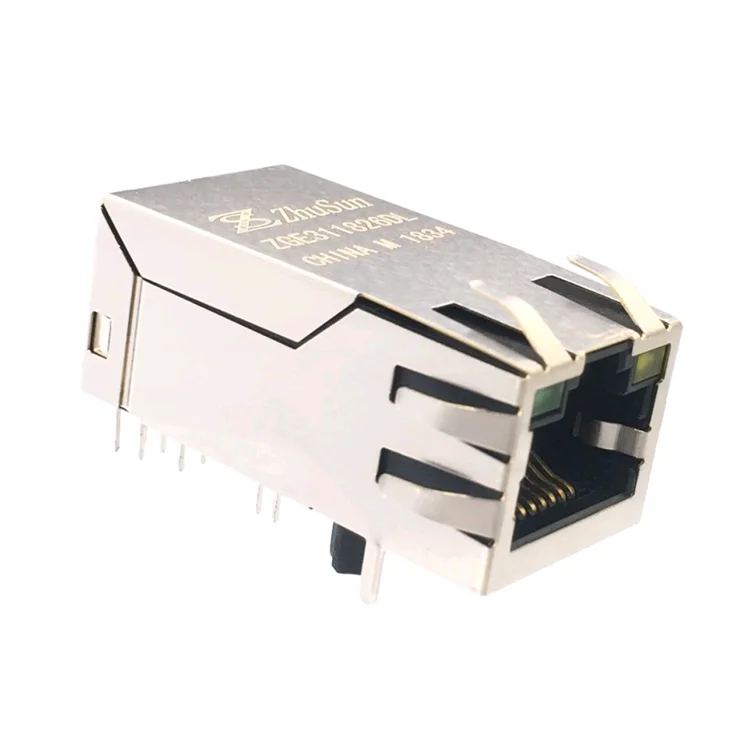 Integrated 1000base-t Magnetic Hr911196a Rj45 Connector With Poe+ - Buy ...